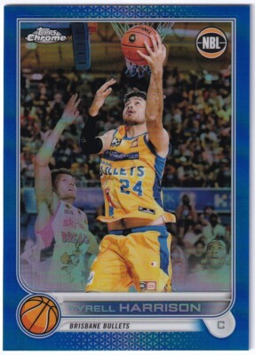2022/23 TOPPS NBL CHROME 'BLUE REFRACTOR' 15 TYRELL HARRISON #33/75 ...
