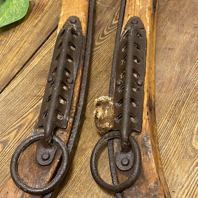 Antique Horse Harness Hames Hardware Wood Handmade Metal Rustic Barn ...