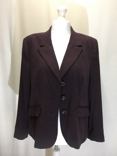 Women's plum coloured, mid length buttoned smart jacket. UK 18. Isle ...