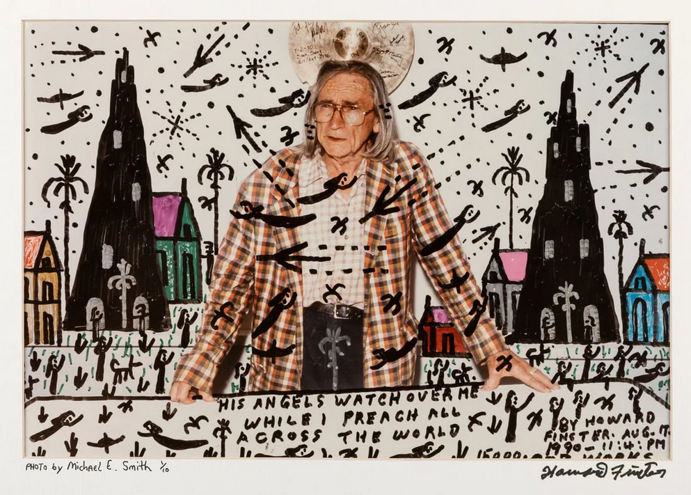 Rev. Howard Finster "His Angels Watch Over Me" by Michael Smith Photograph 1/10 | eBay