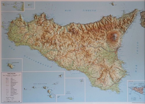 Libri Sicilia 1:350.000 (Carta In Rilievo Senza Cornice) 9788833033945 ...