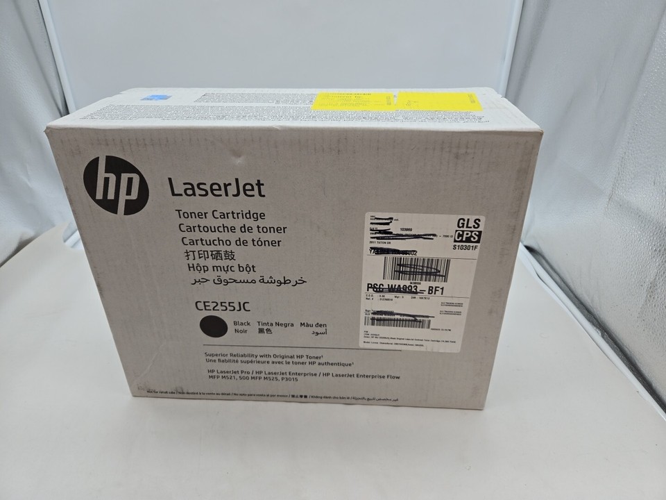 HP CE255JC Black High Yield Toner Cartridge Genuine Sealed 191628519293 ...