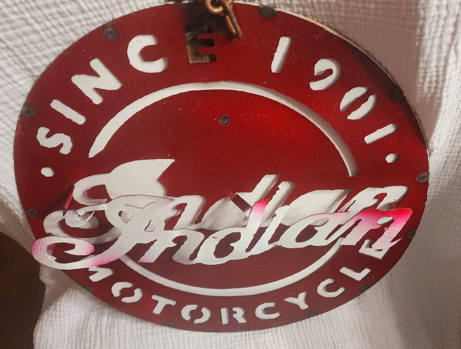 RAISED METAL INDIAN MOTORCYCLES SIGN ROUND | eBay