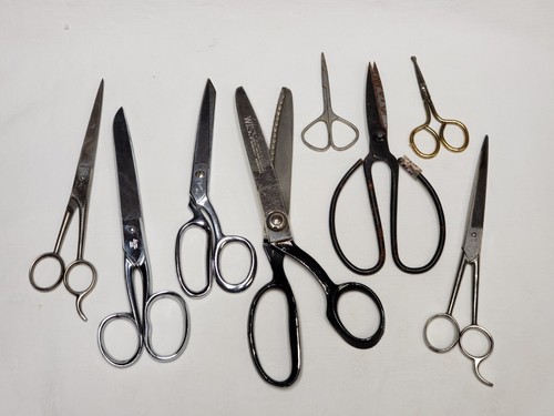 Vintage Scissors Sewing Crafts 8 Pair Wiss Germany Italy Barber USA ...