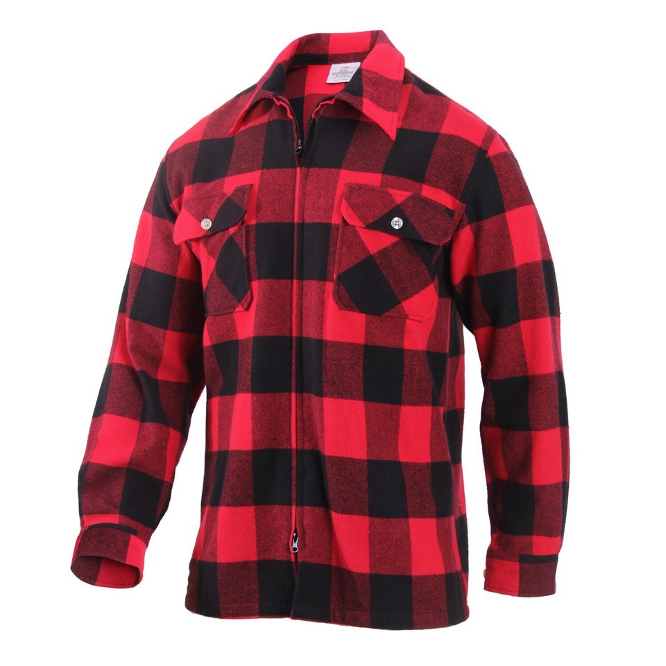 Concealed Carry Red Flannel Zip Shirt CCW Buffalo Plaid Tactical Jacket ...