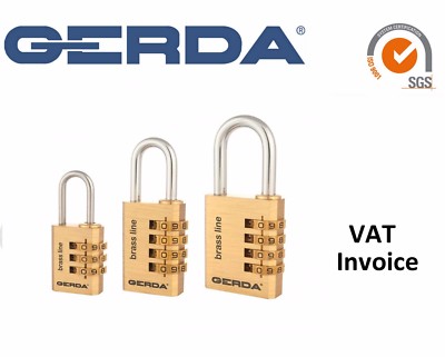 Gerda Digital Code Padlock Brass Line 3/4 Digits Open Shackle 20 30 40 ...