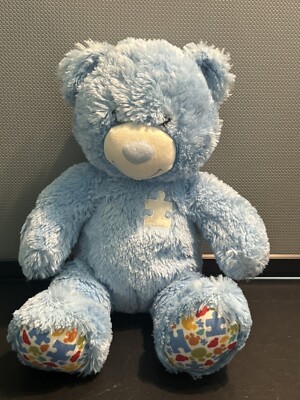 17" Build a Bear Blue Autism Speaks Awareness Puzzle Stuffed Animal ...