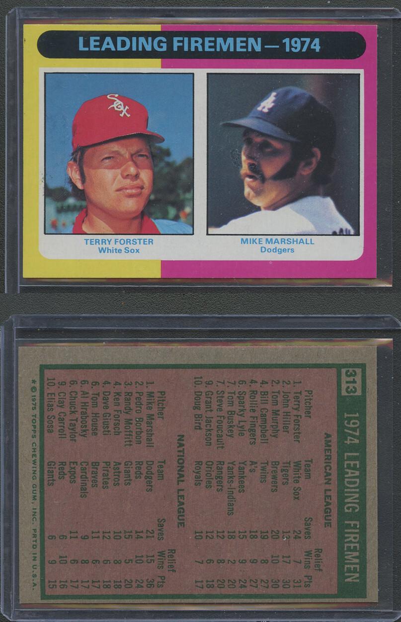 1975 Topps - #33 Leading Firemen - Baseball Trading Card - Nice Card ...