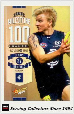 2014 AFL Champions Milestone Holofoil Card MG17 Dennis Armfield ...