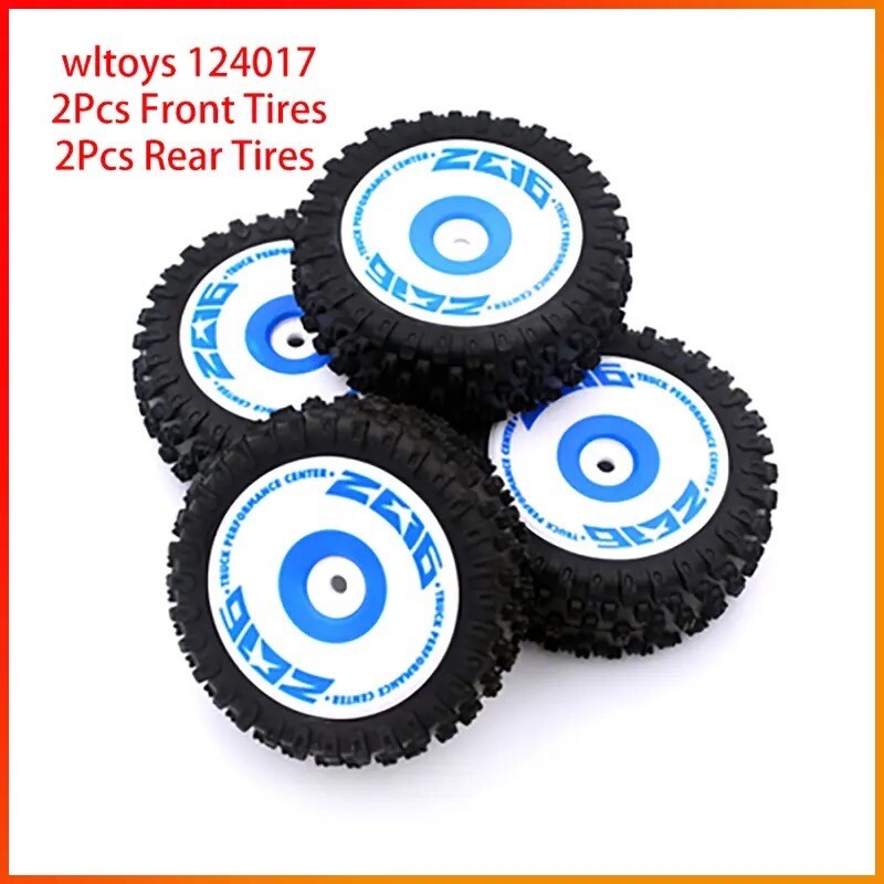 4Pcs Front and Rear Wheel Tire Tyre Wltoys 1/12 124017 124016 124008 1/ ...