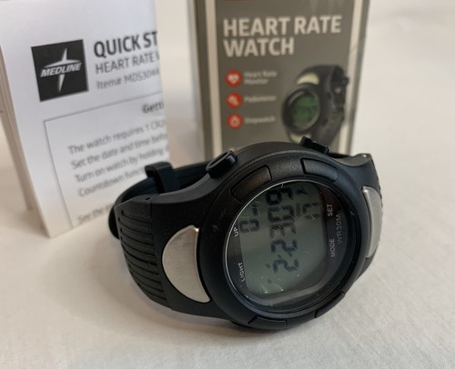Medline Heart Rate Monitor Watch Pedometer Stopwatch Activity Tracker ...