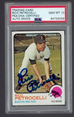 1973 Topps Rico Petrocelli Autograph Auto Baseball Card PSA DNA 10 GEM ...