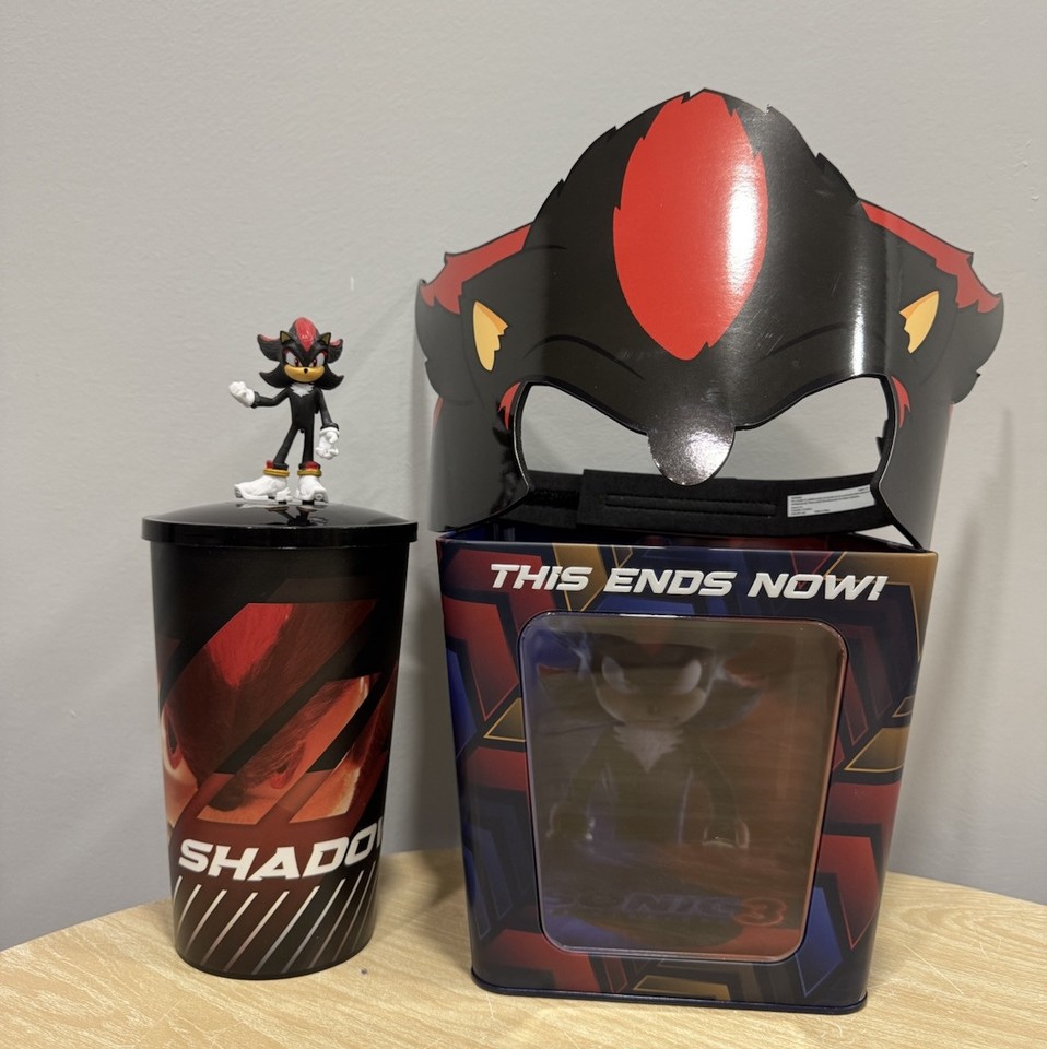 Sonic the Hedgehog 3 AMC Shadow Collectors Popcorn Bucket Cup w /shadow ...