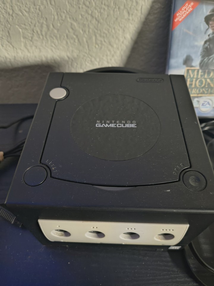 Nintendo GameCube Bundle Black Console 2 Controllers Game And Converter ...
