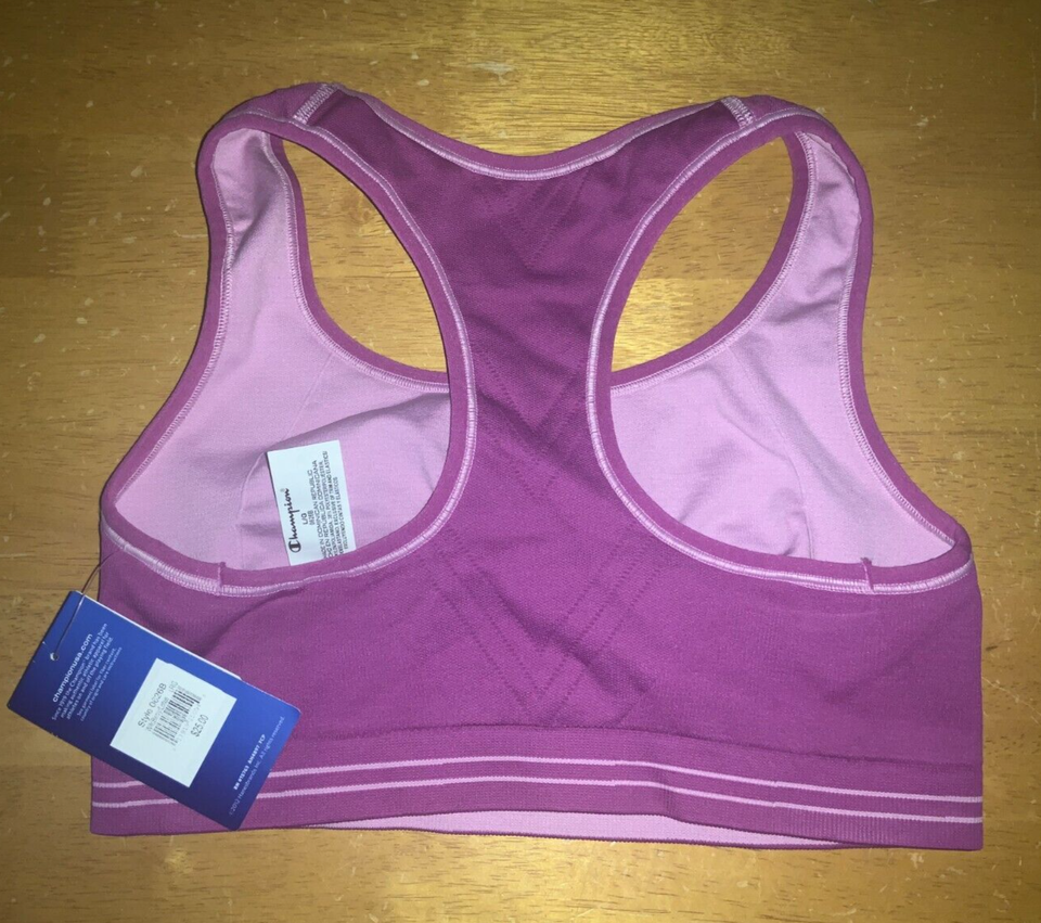 New Champion Double Dry Reversible Racerback Sports Bra L Wild Berry ...