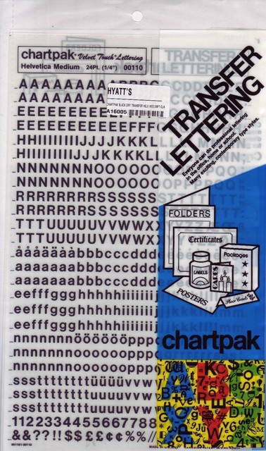 Chartpak Dry Transfer Letters and Numbers 24pt Helvetica Font 572 per ...