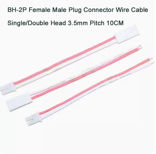 BH-2P Female Male Plug Connector Wire Cable Single/Double Head 3.5mm ...