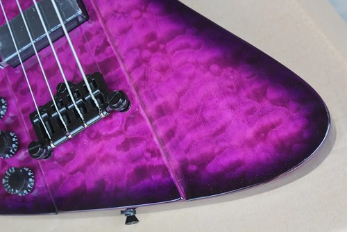 Left-handed 4 Strings Purple Body Electric Bass Guitar 2 Pickups,Black ...