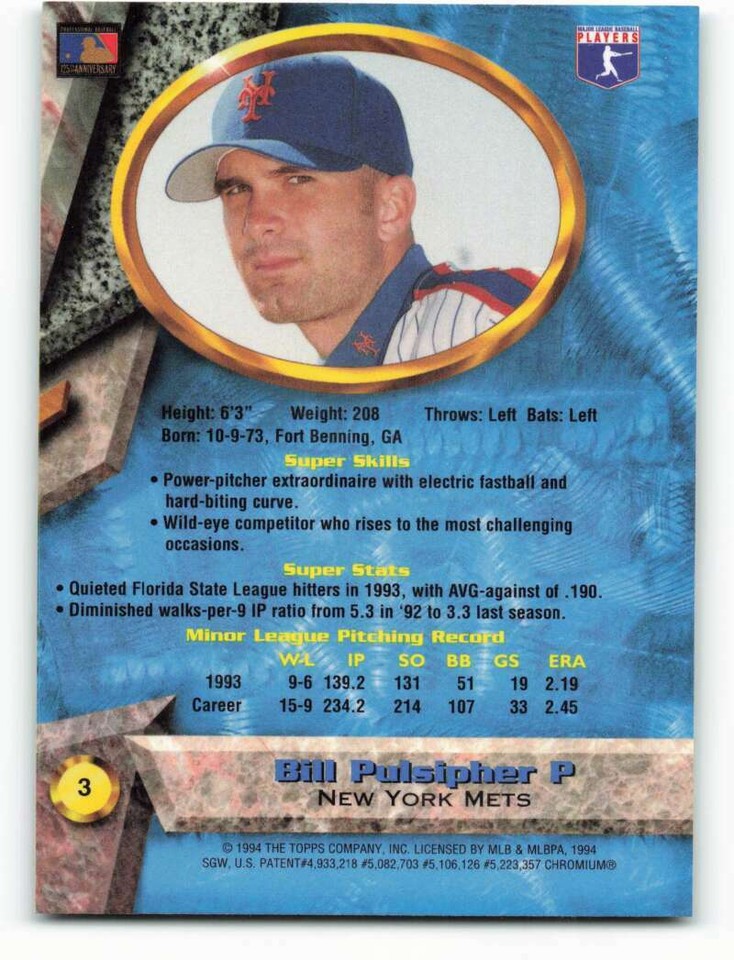 1994 Bowman's Best #B3 Bill Pulsipher NM-MT Mets | eBay