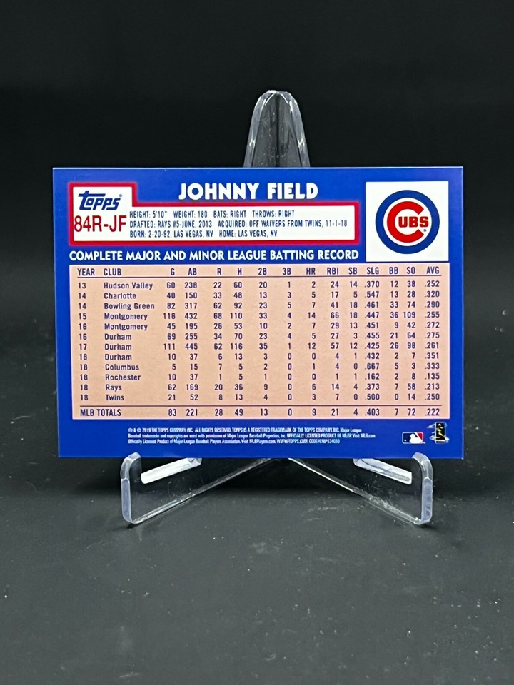 2019 Topps 35 Anniversary Johnny Field Card 84R-JF | eBay