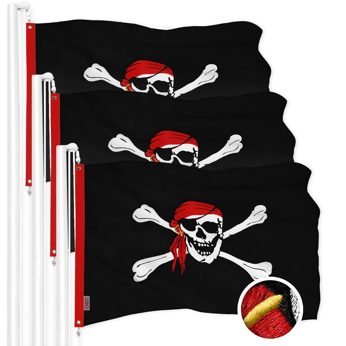 Red Jolly Roger Pirate Flag Red Pirate Flag Emblem