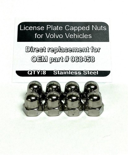 License Plate Nuts for Volvo (set of 8) Stainless Steel | eBay