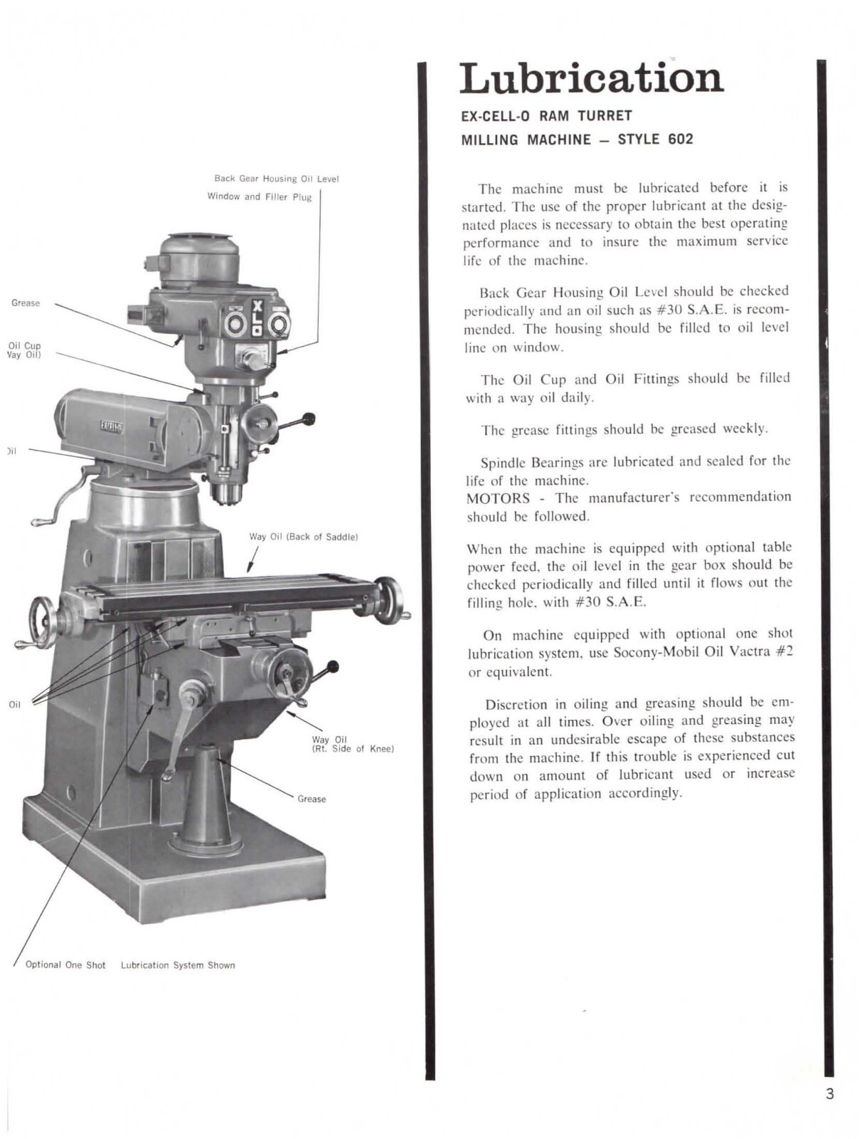 602 Vertical Milling Machine Instructions Maint Manual Fits Ex-Cell-O ...