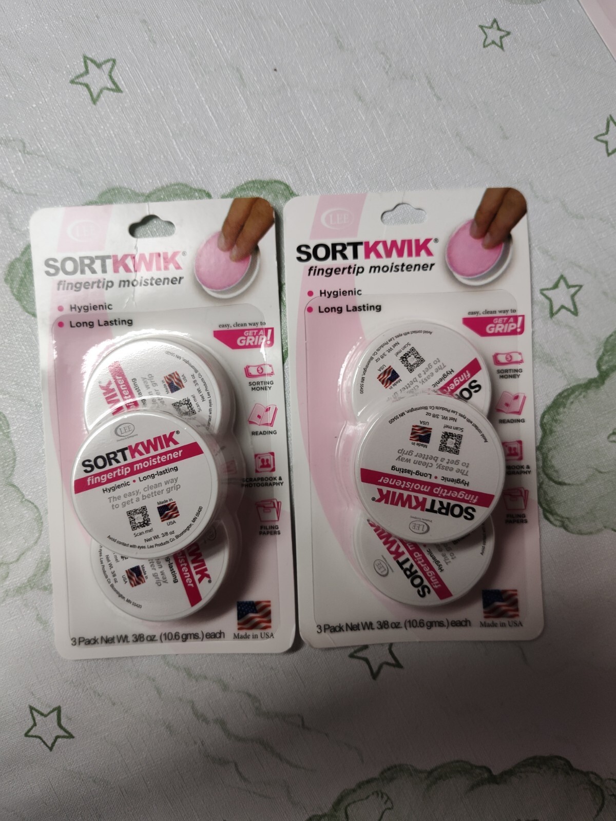 2 PK LEE Sortkwik Fingertip Moisteners 3/8 Oz Pink Pack of 6 Piece | eBay