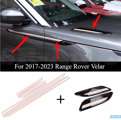 For 2017-2023 Range Rover Velar fenders+hood air intake trim 6Pcs Rose ...