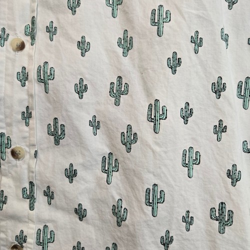 NWT Valor Collective Cactus Print Short Sleeve Casual Button-up Shirt ...