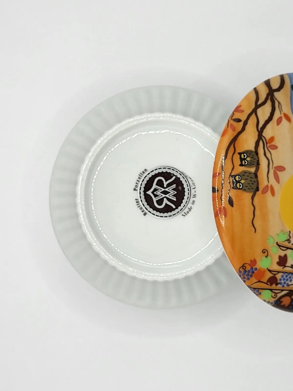 Hand Painted German Trinket Dish With Lid, Reutter Porzellan, West ...