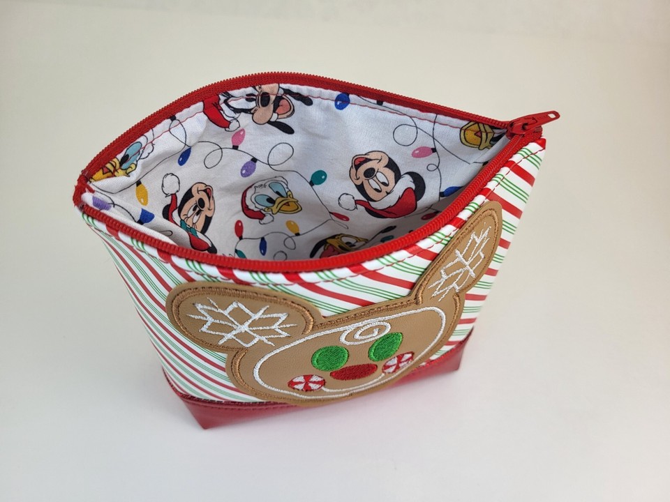 OOAK Disney Mickey Mouse Gingerbread Christmas Holiday cosmetic bag ...