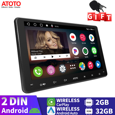 ATOTO 9IN A6PF 2DIN Car Stereo GPS Track Head Unit Wireless Android ...