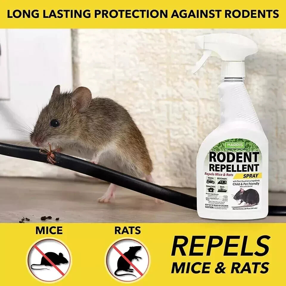 Harris Rodent Repellent - Peppermint Oil Mice Spray for House and Car ...