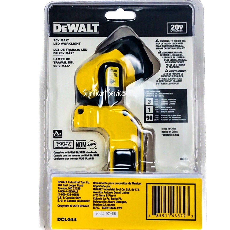 DEWALT DCL044 20V MAX LED Work Light Magnetic Freestanding Clip-On Tool ...
