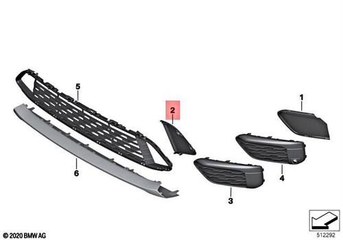 Genuine BMW X1 F48 F49 X1 16d 18d 18dX Cover Grille Middle Right ...