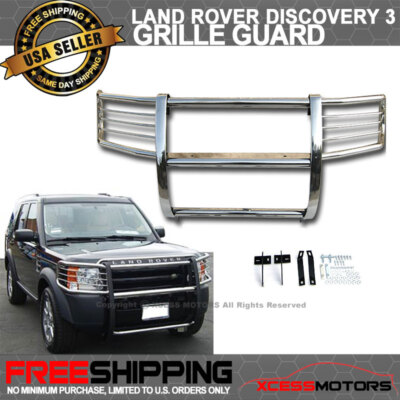Fit 05-08 Land Rover LR3 Discovery 3 Chrome Brush Front Bumper Grille ...