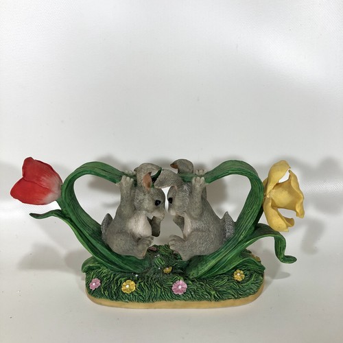 Charming Tails Bunny Buddies Boy and Girl Lovey Rabbits Swinging from ...