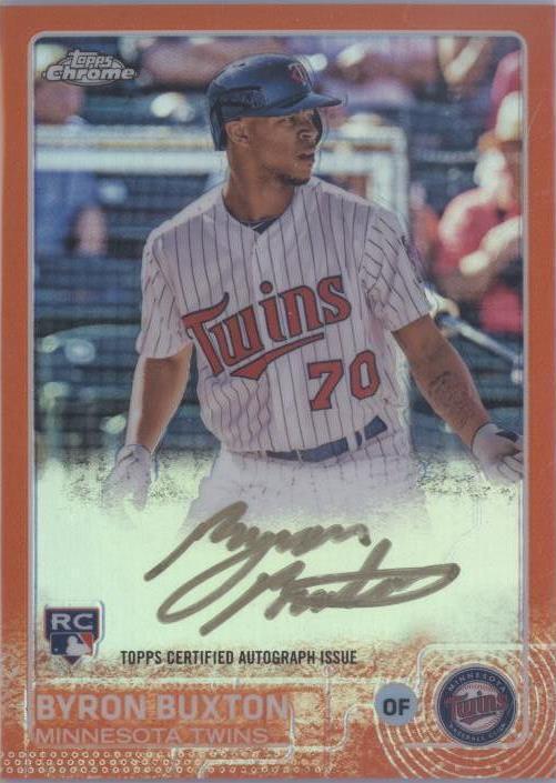 2015 Topps Chrome - Rookie Autographs Byron Buxton #AR-BBN Orange ...