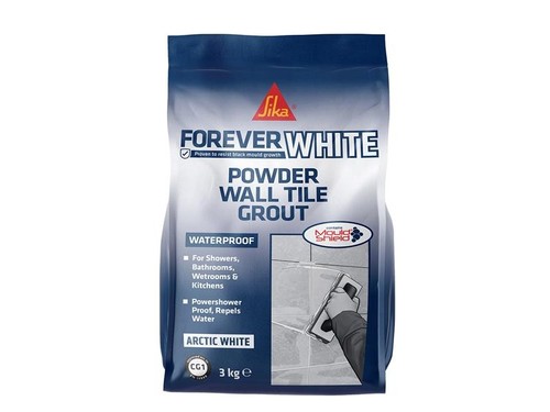 Everbuild Sika Forever White Powder Wall Tile Grout 3kg EVBFWGROUT3 ...