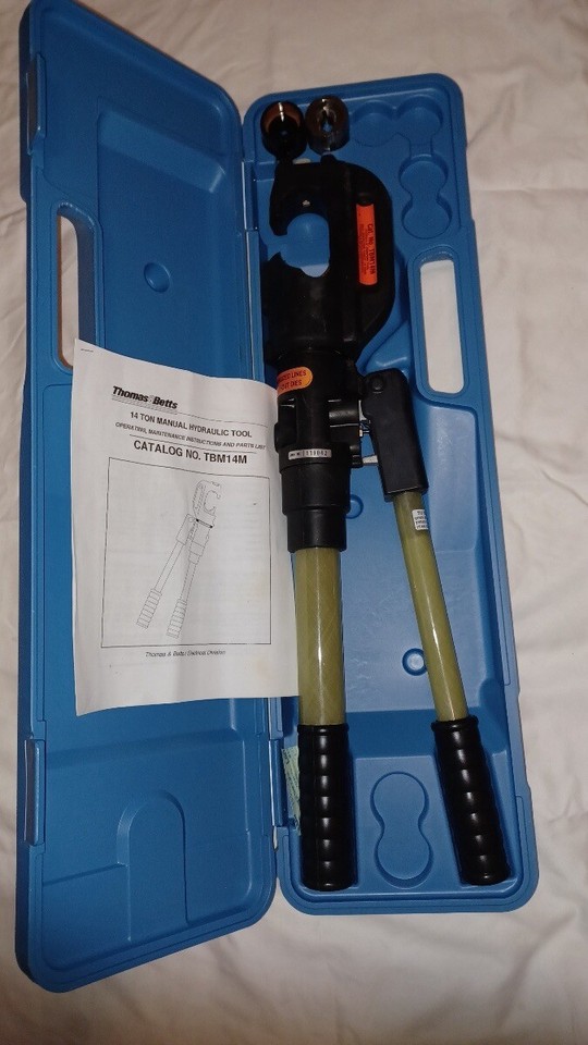 Thomas Betts Hydraulic Crimper TBM14M 14 Ton Crimping Tool W/2 U Die ...