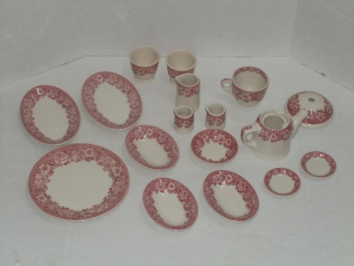 VINTAGE SHENANGO CHINA PINK ROSE FLORAL UNUSED (17) PIECES RESTAURANT ...