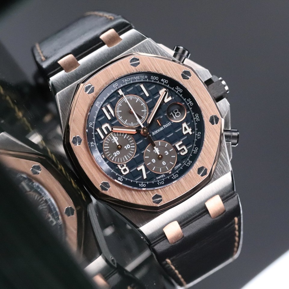 Audemars Piguet Royal Oak Offshore 42m Two Tone Blue Rose Steel ...