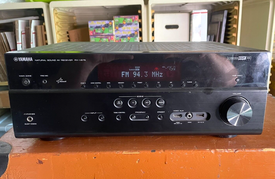 YAMAHA Model RX-V675 AV Surround Sound Receiver Black Audio Video HDMI ...