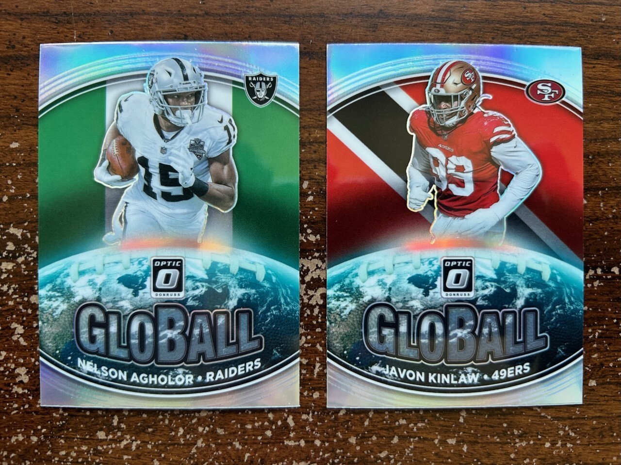 Nelson Agholor & Javon Kinlaw, Globall-Holo - 2021 Panini Donruss Optic ...