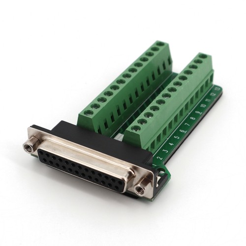 D-SUB DB25 Female 25Pin Plug Breakout PCB 2 Row Terminals Adapter ...
