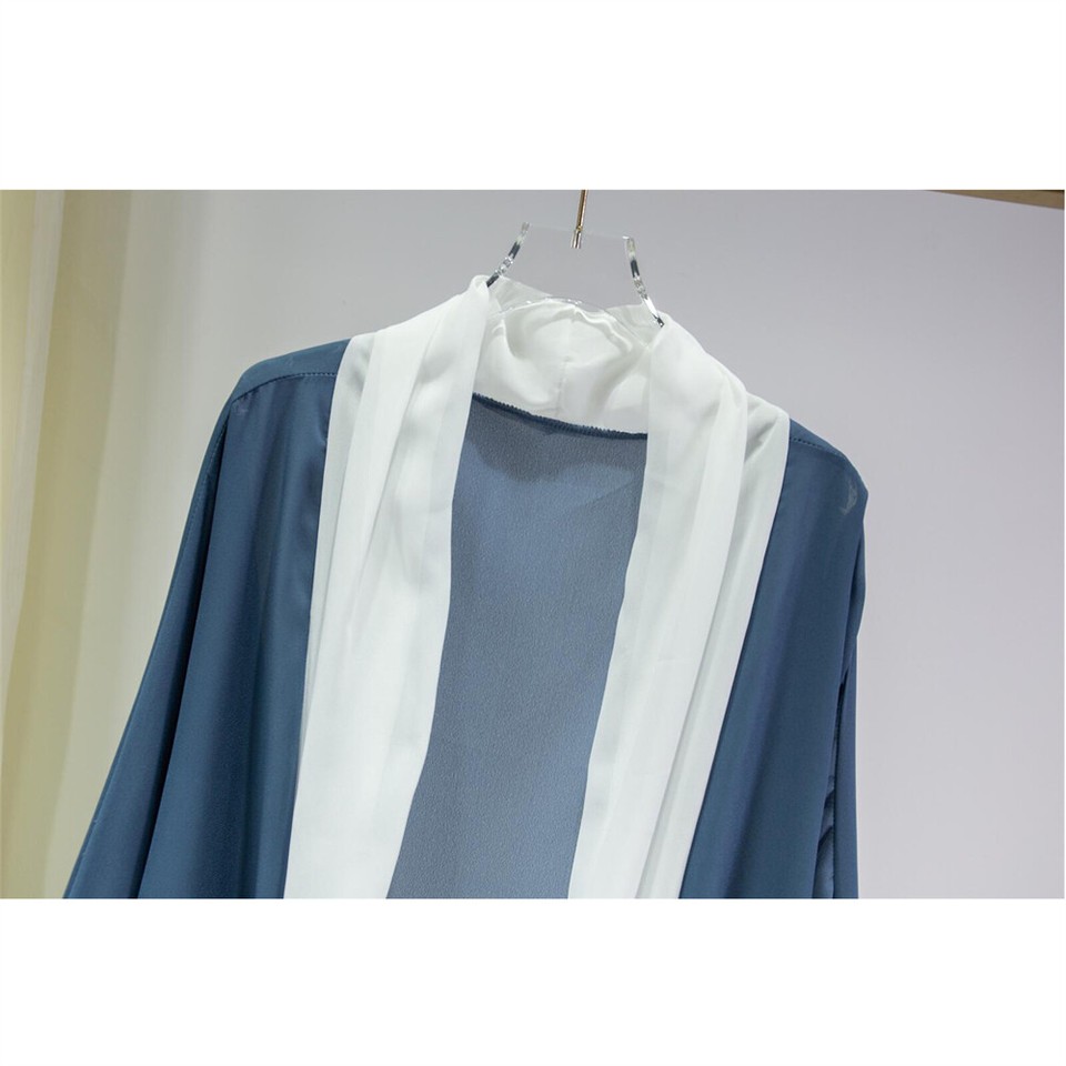 Women Muslim Open Cardigan Abaya Islamic Long Robes Dubai Ramadan Gown ...