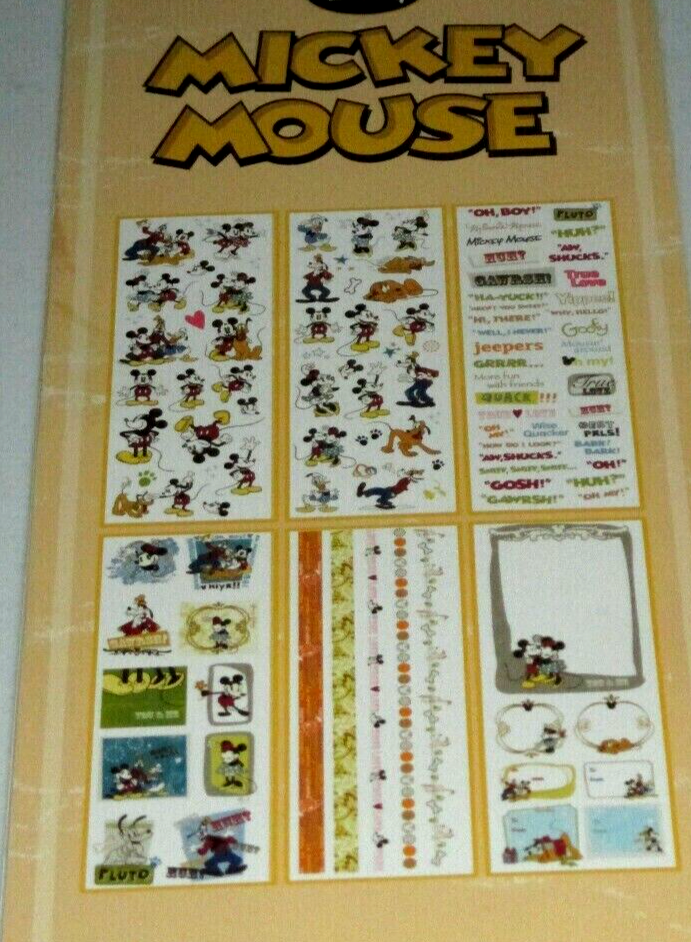 DISNEY Mickey Mouse Minnie Goofy Pluto Borders Labels Sandylion Sticker ...