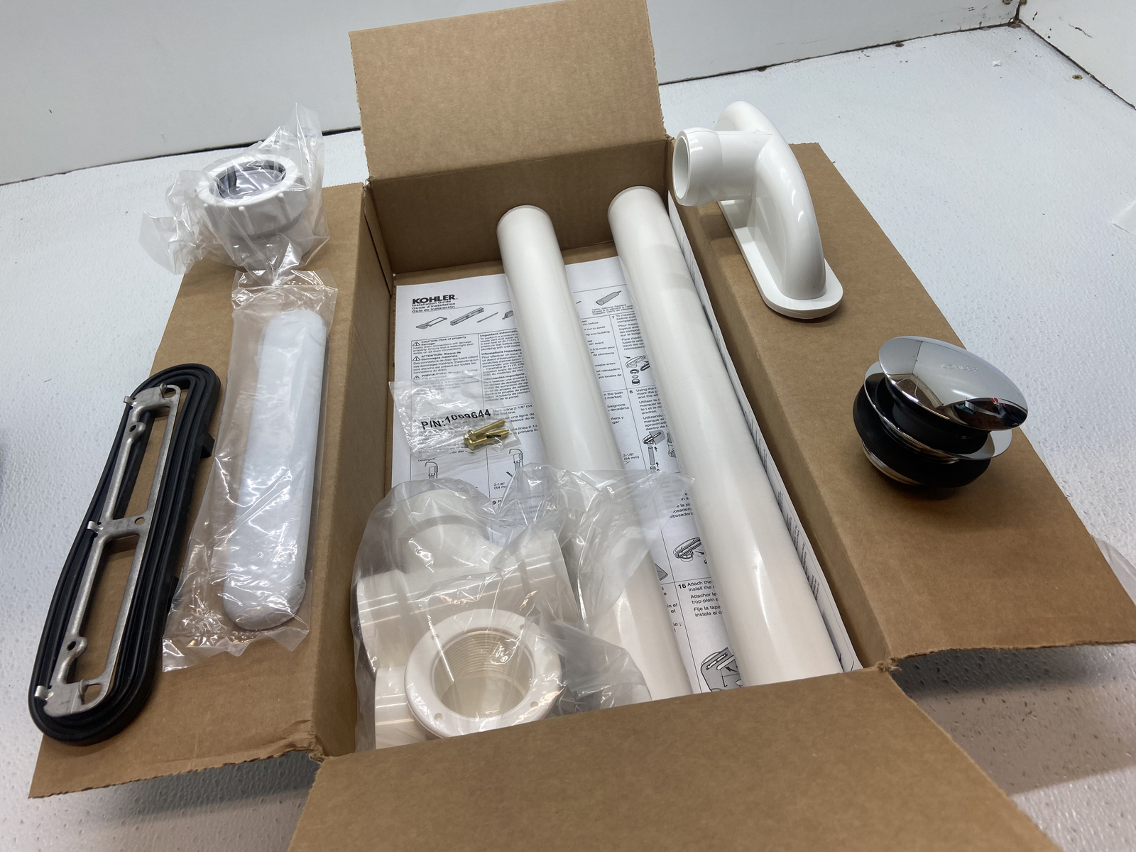 KOHLER K-7272-CP Clearflo 1-1/2” Tub Drain Kit with Overflow - Polished ...