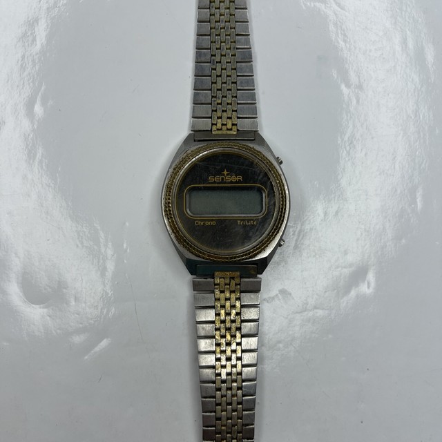 Sensor TriLite Mens Digital LCD stainless watch MDSI3H Battery for sale ...